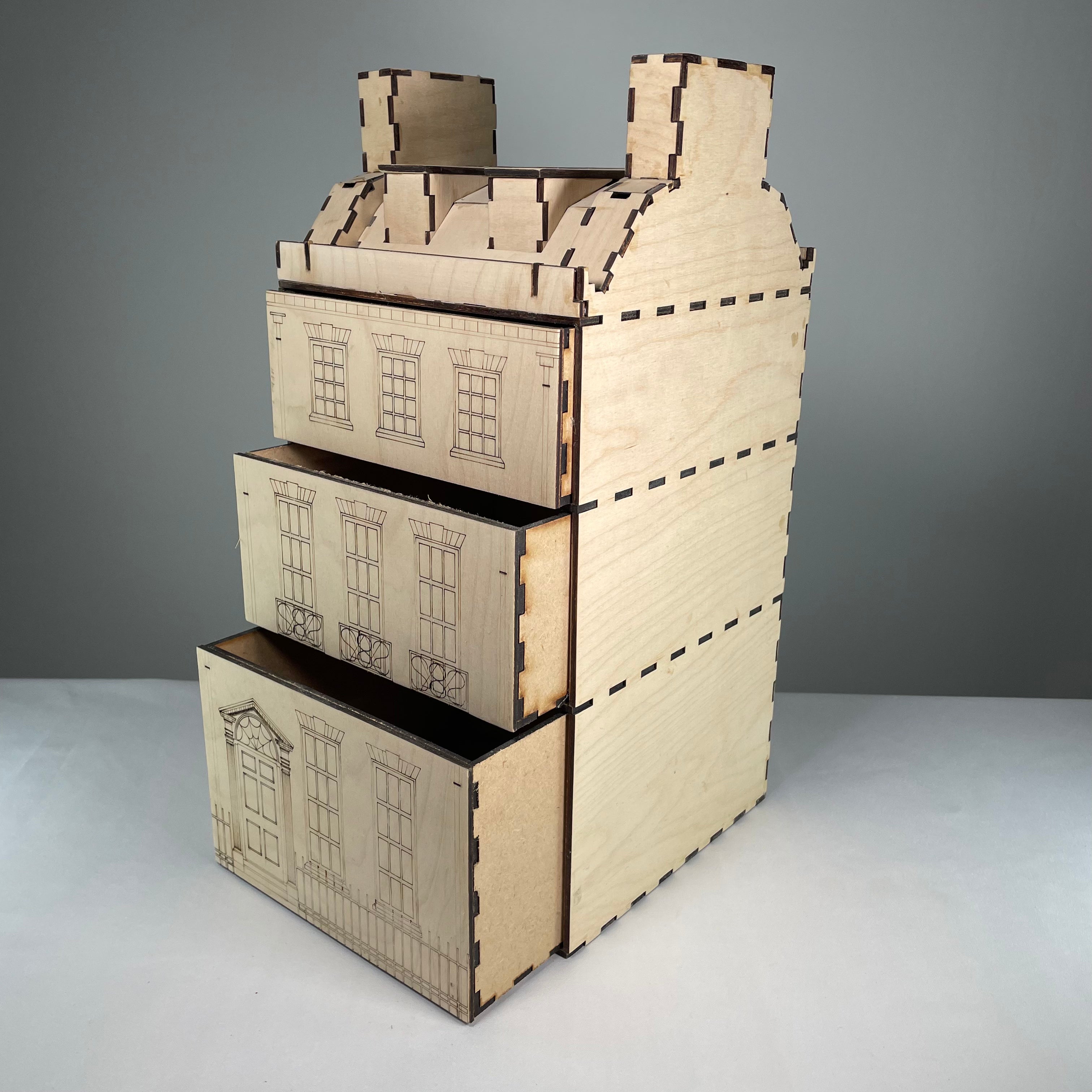 Georgian House - Flat Pack Model Kit by Curious Rabbit ® | Curious Rabbit